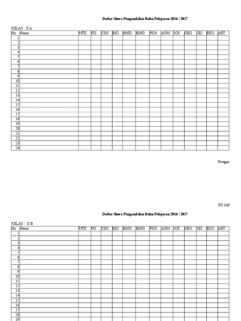 Serah Terima Buku 2016 2017 | PDF