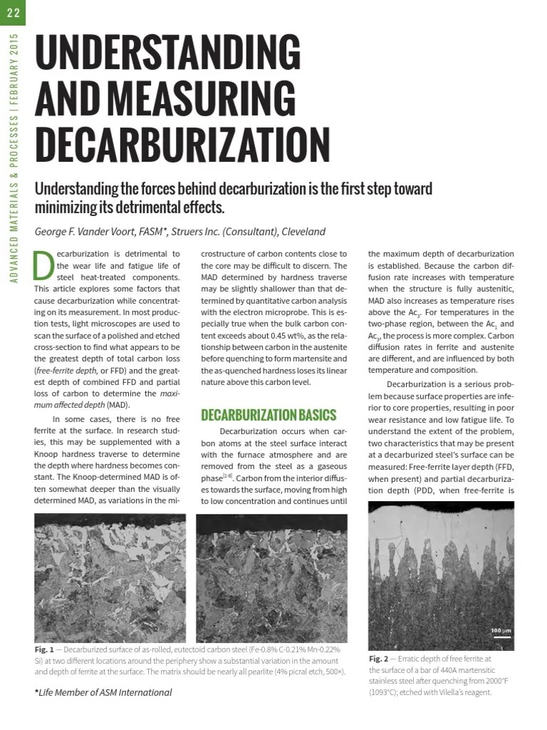 Understanding Decarburization | PDF | Heat Treating | Steel