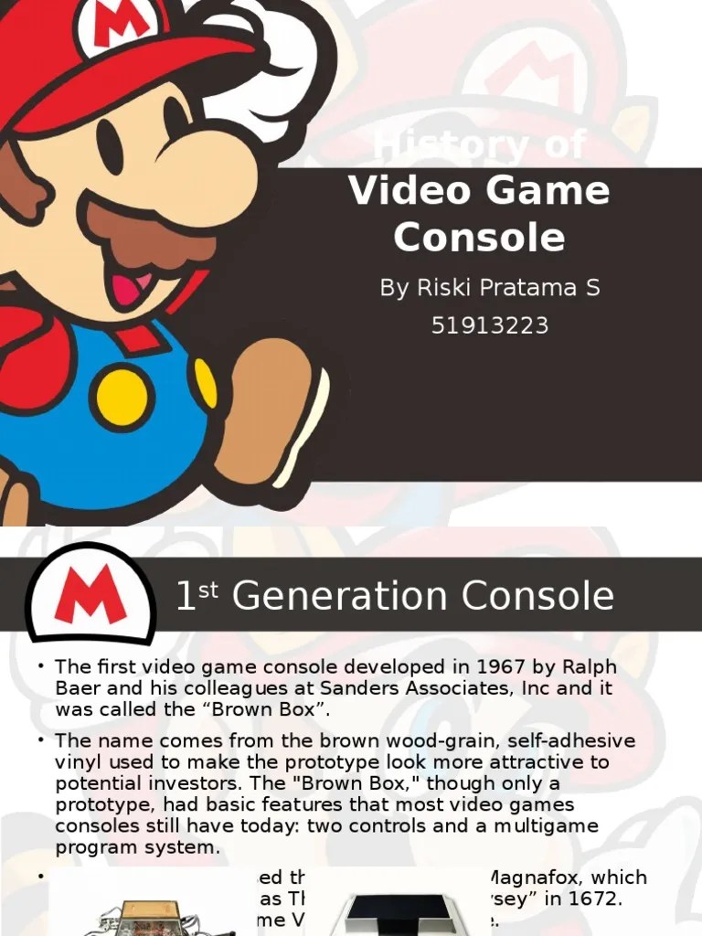History Of Video Game Console | PDF | Video Game Consoles | Play Station