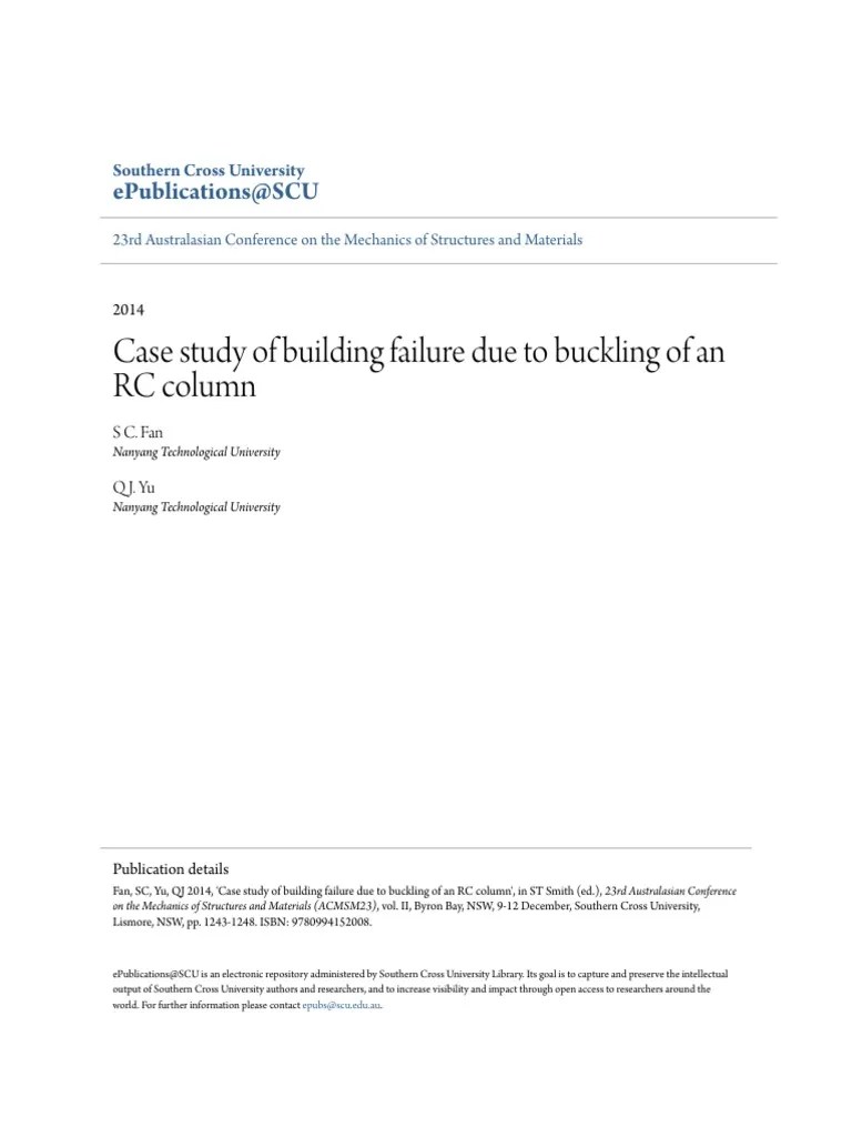 Case Study Of Building Failure Due To Buckling Of An RC Column | PDF ...