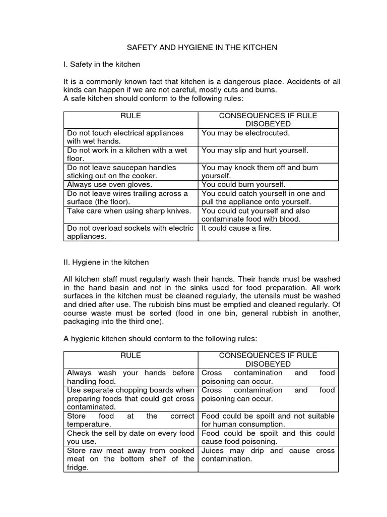 Safety And Hygiene In The Kitchen | PDF | Yeast | Mold