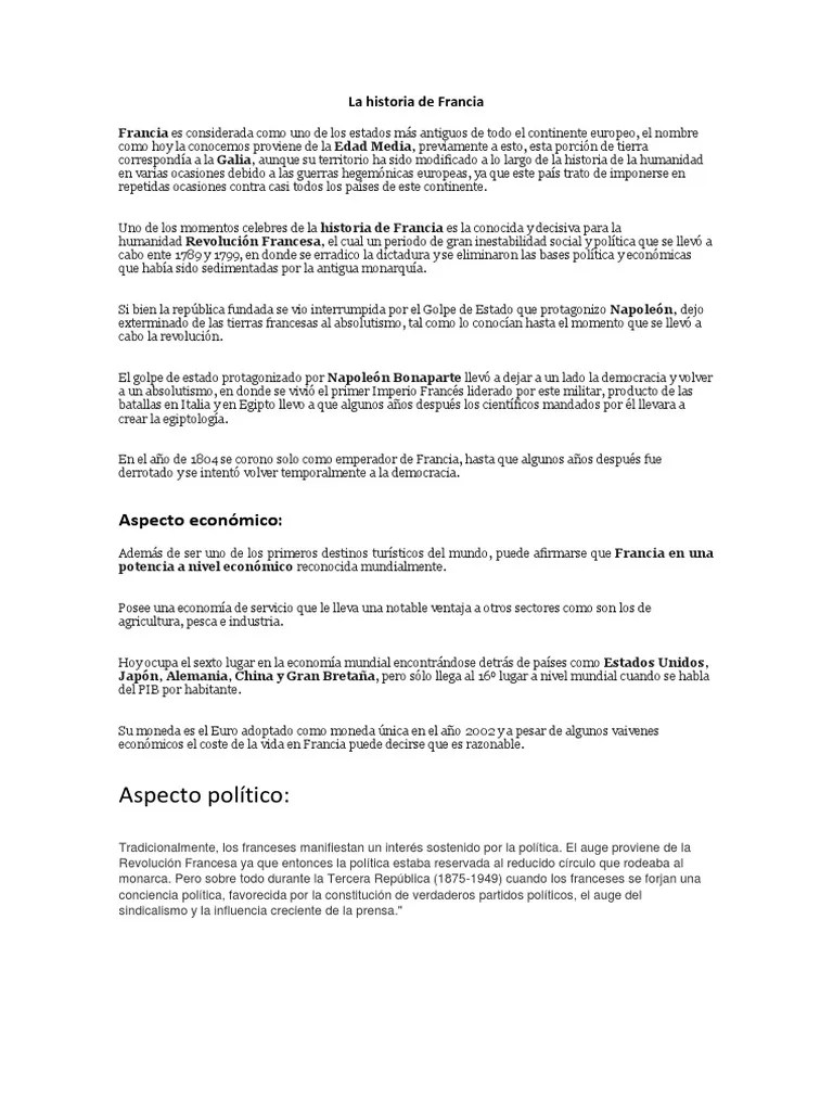 La Historia De Francia | PDF | Francia | Primer Imperio Francés