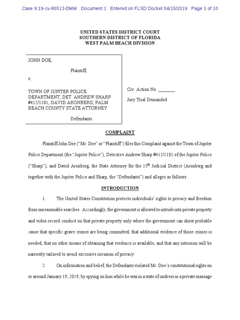 John Doe Lawsuit | PDF | Lawsuit | Complaint