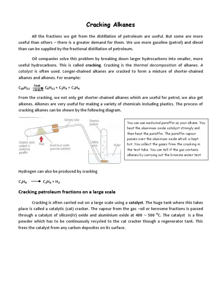 Cracking Alkanes | PDF | Cracking (Chemistry) | Alkane