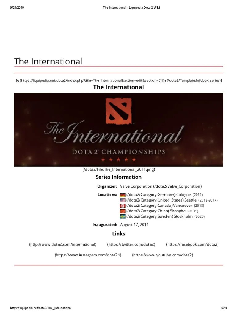 The International - Liquipedia Dota 2 Wiki | PDF | Windows Games ...