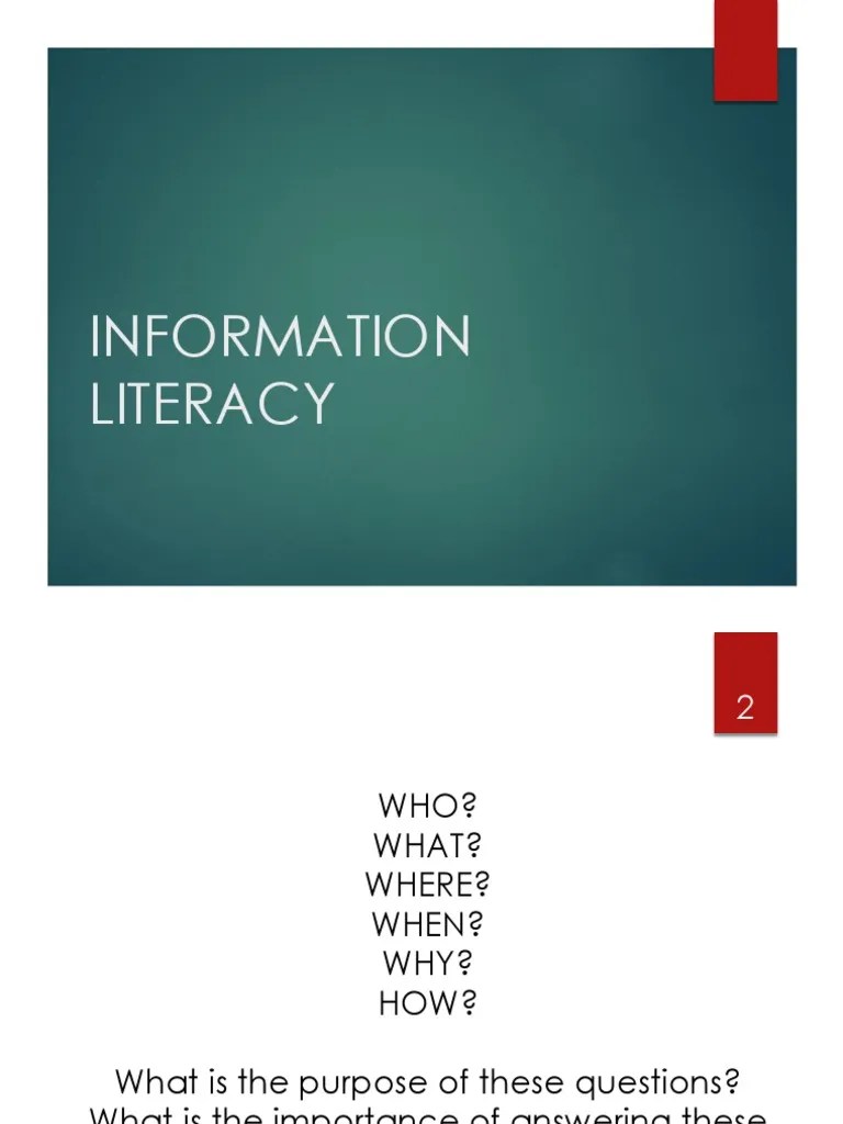 Media And Information Literacy 4 Information Literacy | PDF ...
