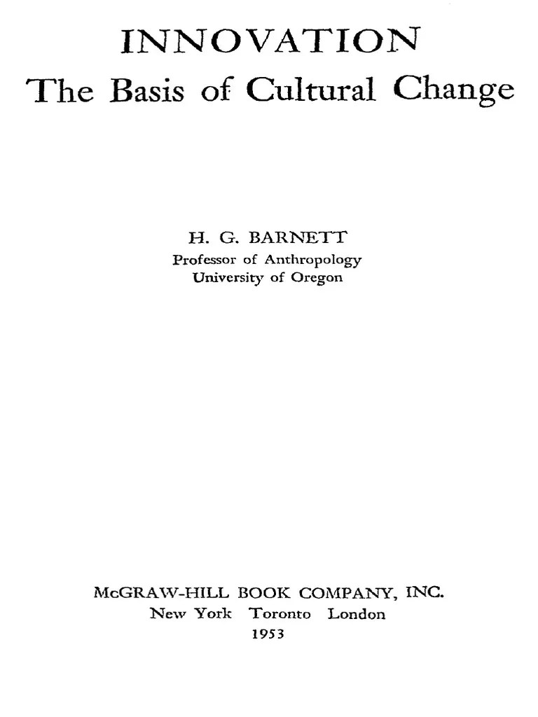 Barnett - Innovation. The Basis Of Cultural Change | PDF