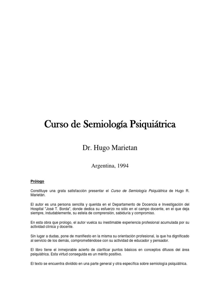 Semiologia Psiquiatrica | PDF | Ansiedad | Trastorno Mental