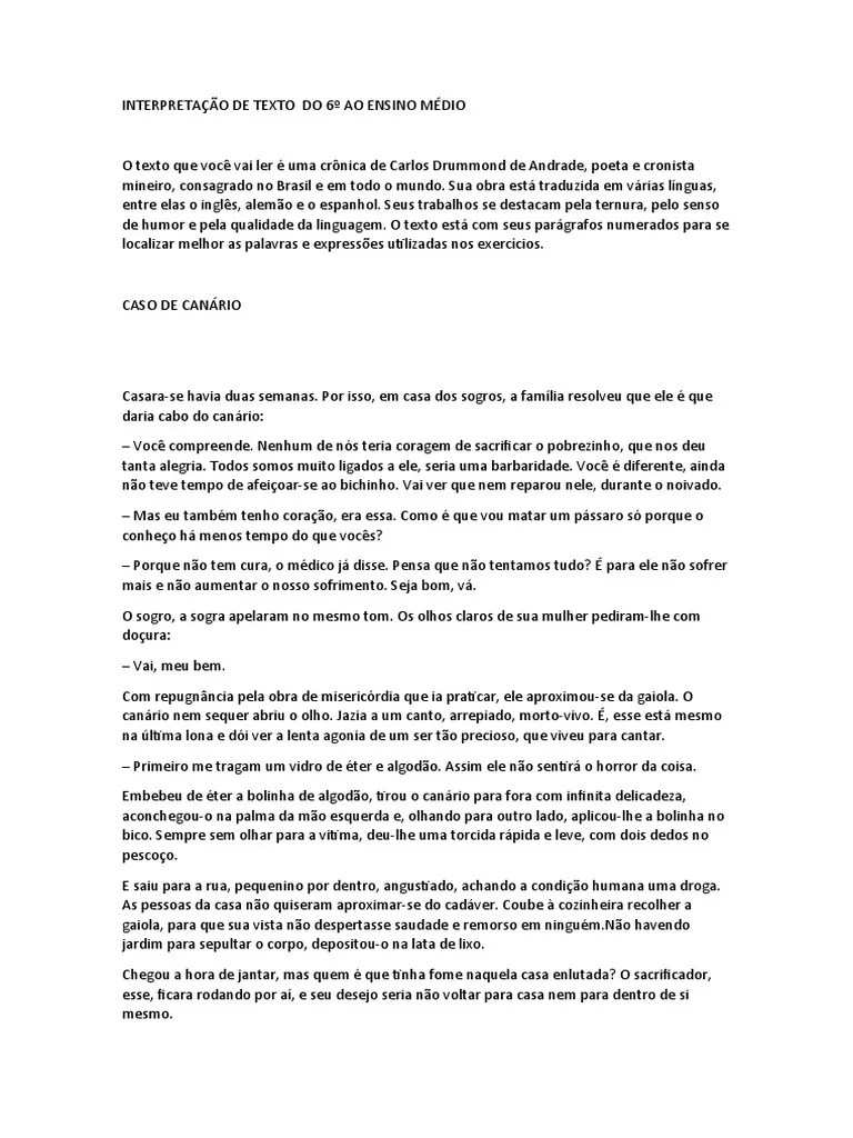 Sugestão De Interpretação De Textos | PDF | Alfabetização | Idiomas