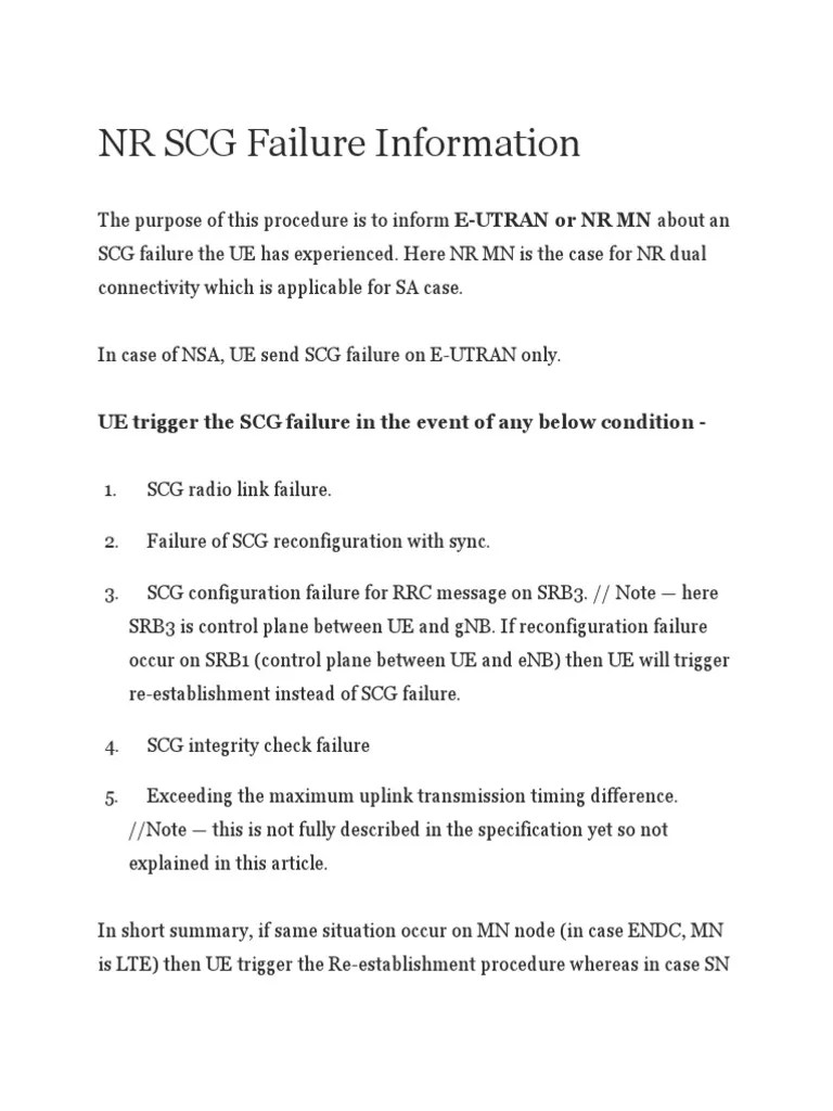 NR SCG Failure Information | PDF | Data Transmission | Telecommunications