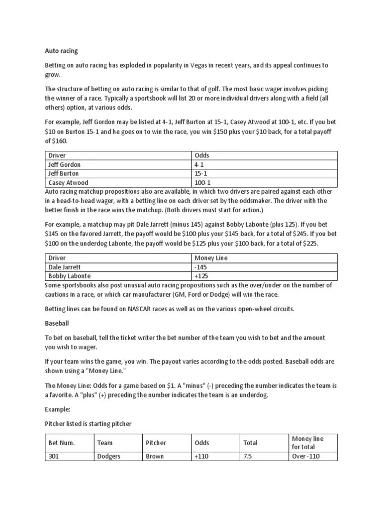 Sports Betting | PDF | Odds | Gambling