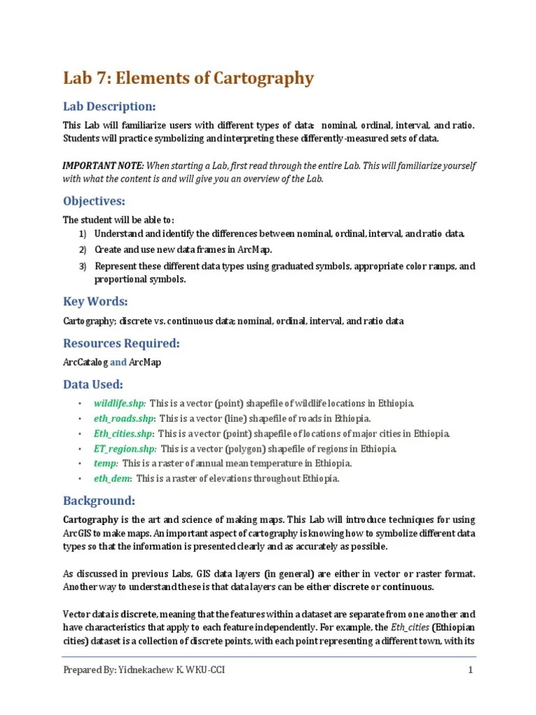 Lab 7: Elements Of Cartography | PDF | Level Of Measurement ...