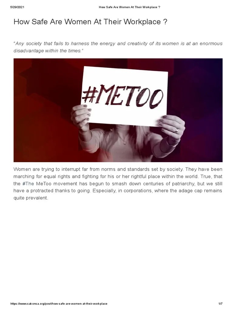 How Safe Are Women At Their Workplace | PDF | Sexual Harassment | Justice