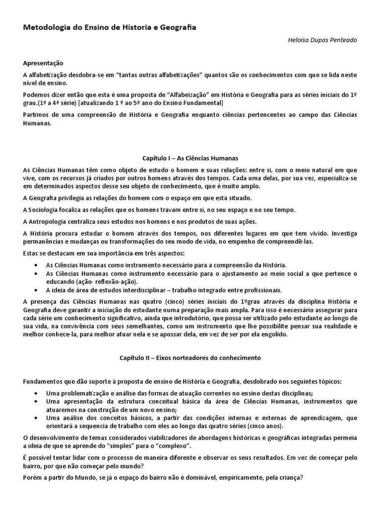 Metodologia Do Ensino De Historia E Geografia | PDF | Geografia ...