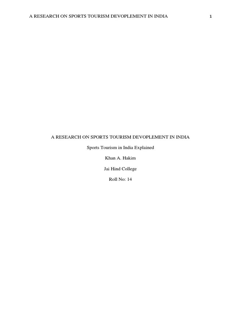 Sports Tourism In India | PDF | Tourism | Sports
