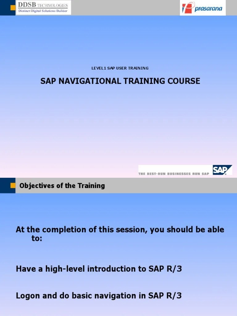 Sap Navigational Training Course | PDF