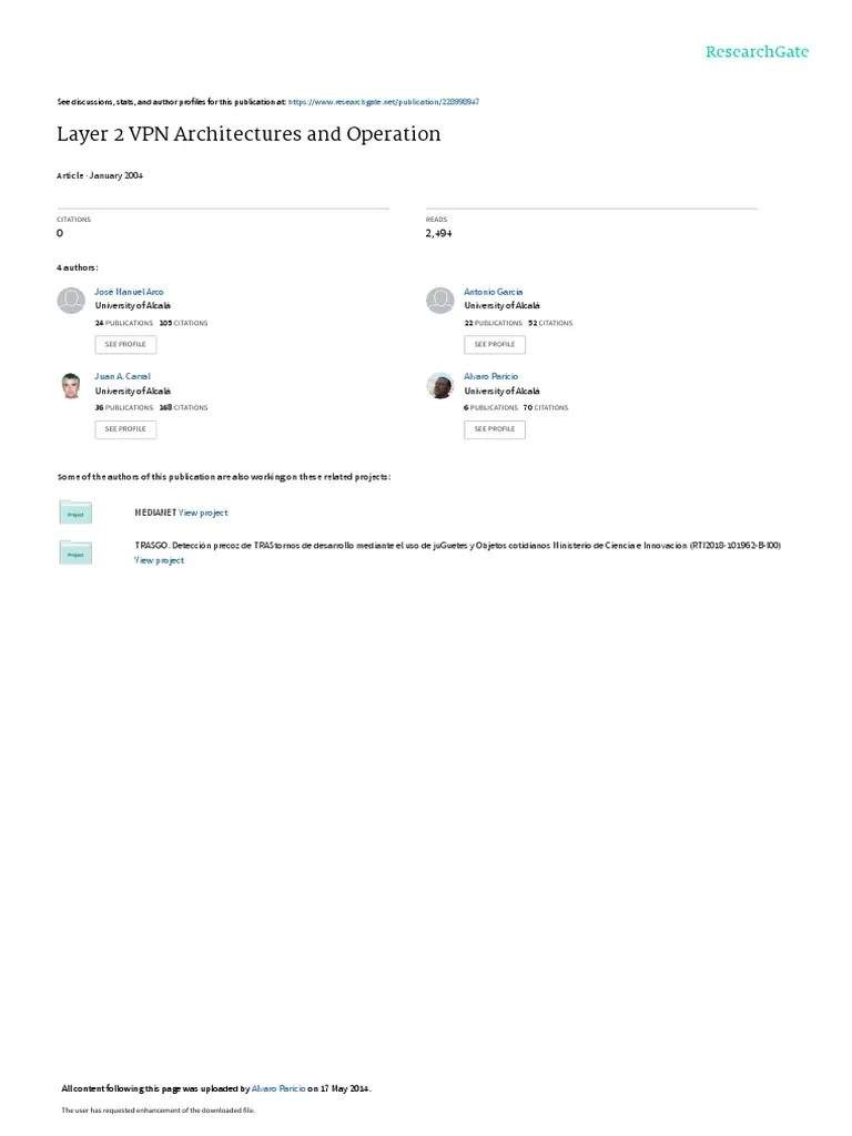 Layer 2 VPN Architectures And Operation | PDF | Networking ...