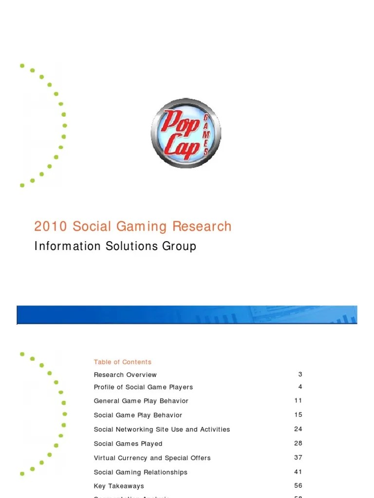 2010 PopCap Social Gaming Research Results | PDF | Video Games ...