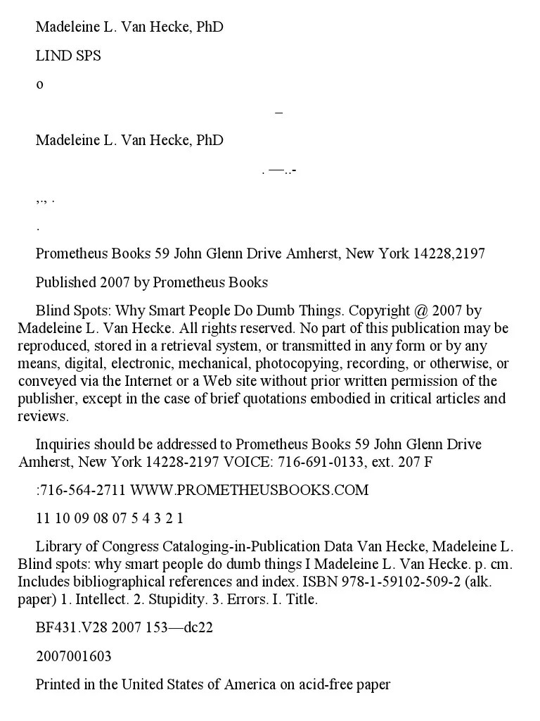 Blind Spots | PDF | Reason | Mind