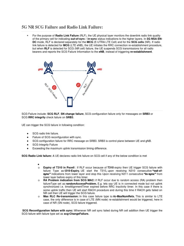 5G NR SCG Failure & RL Failure | PDF