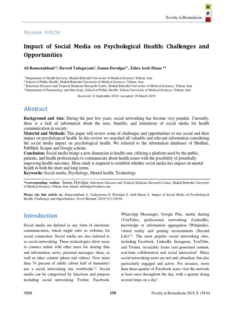 Impact Of Social Media | PDF | Popular Culture & Media Studies | Social ...