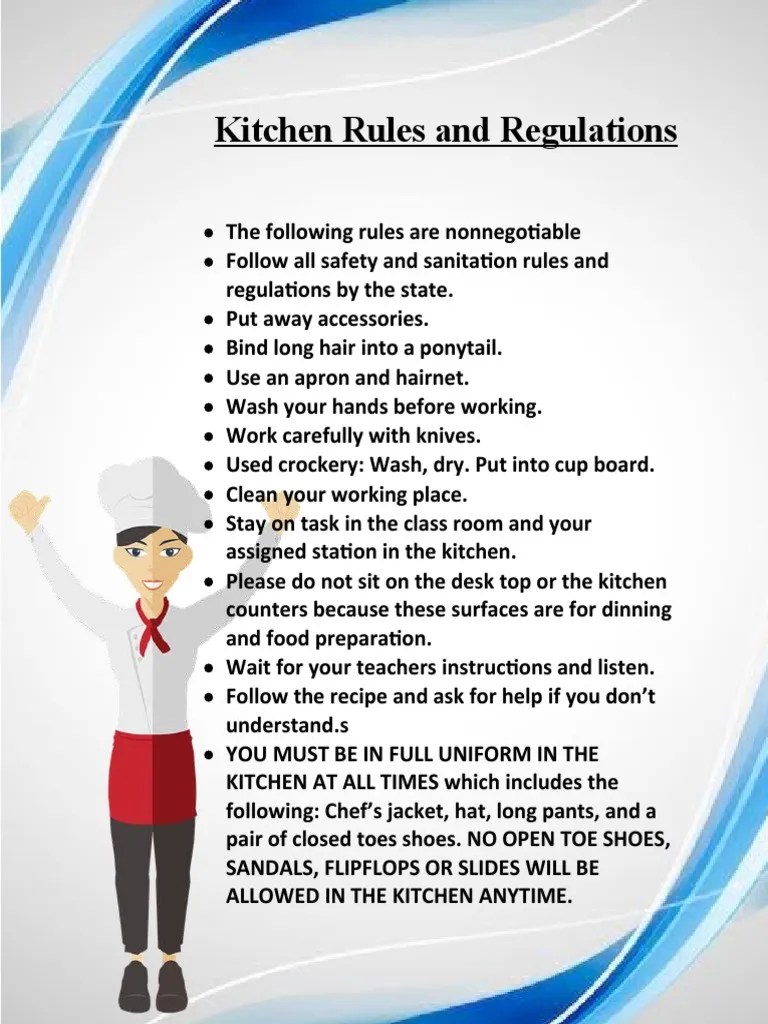 Kitchen Rules And Regulations 6 2 1 | PDF