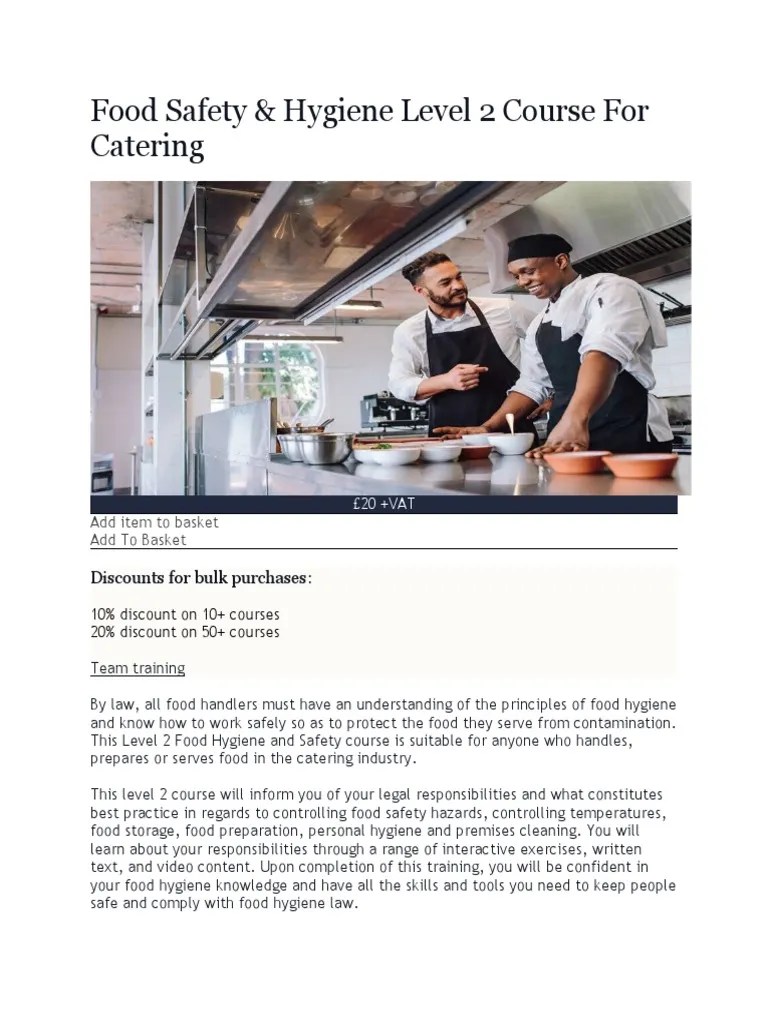 Food Safety Level 2 Training | PDF | Food Safety | Foods