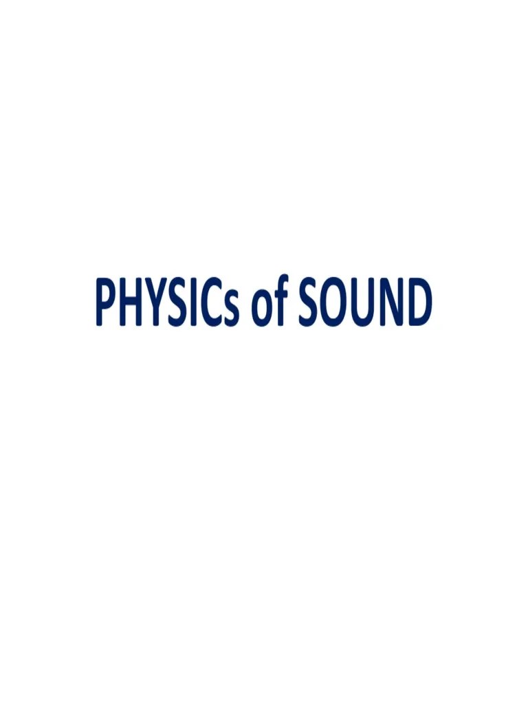 Physics Of Sound | PDF