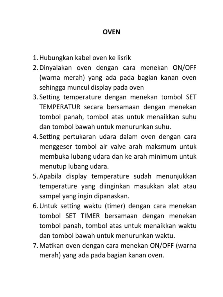 Sop Oven | PDF