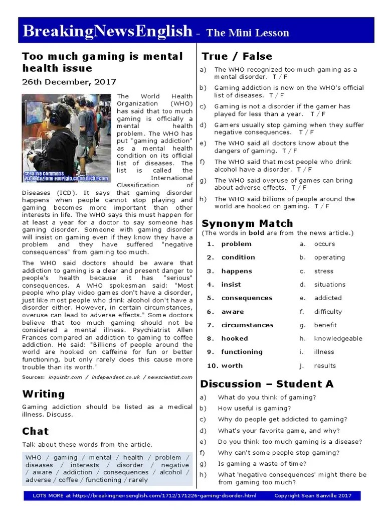 Gaming Disorder M | PDF | Mental Disorder | World Health Organization