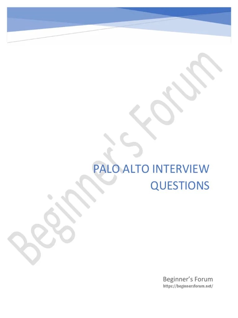 Palo Alto Interview Questions | PDF | Domain Name System | Denial Of ...