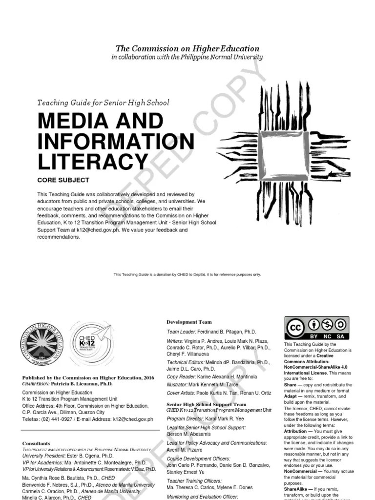 Media And Information Literacy Module 01 | PDF | Information Literacy ...