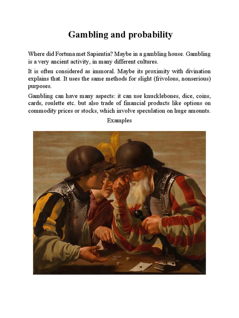 Gambling And Probability | PDF | Probability | Gambling