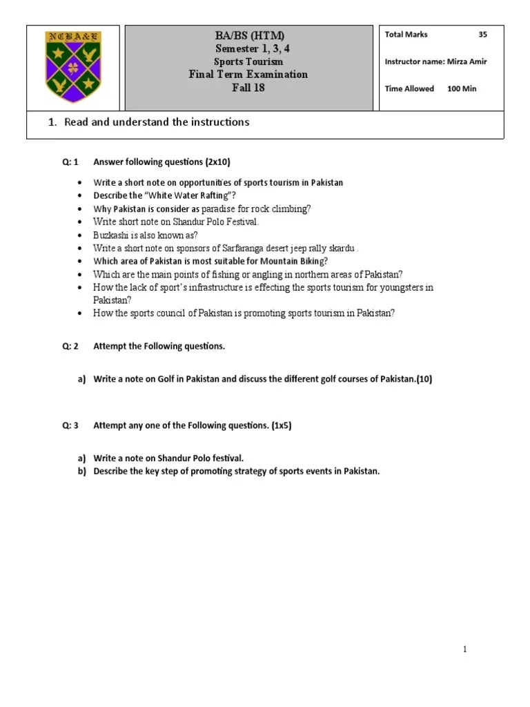 Sports Tourism Final 1 | PDF