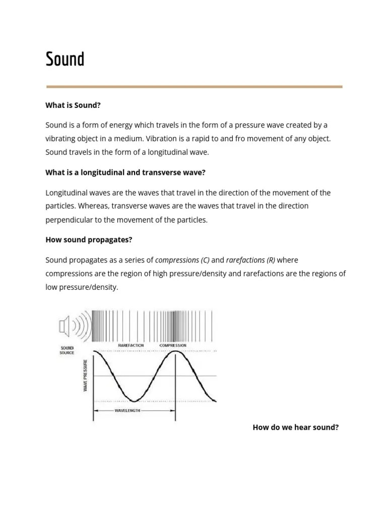 Notes Science Sound | PDF | Sound | Waves