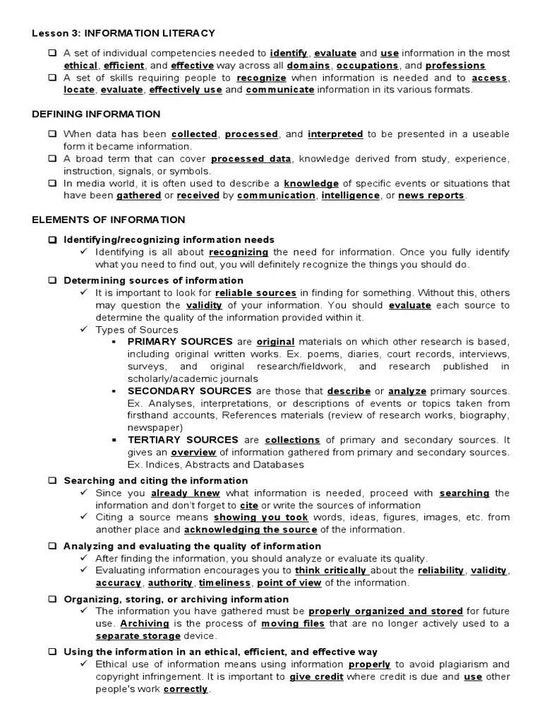 Mil Lesson 3 | PDF | Information | Citation