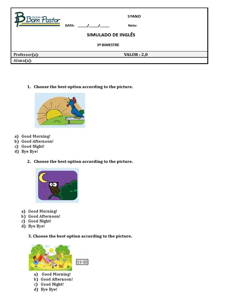 Simulado 5 Ano | PDF