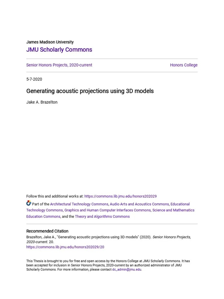 Generating Acoustic Projections Using 3D Models | PDF | 3 D Computer ...