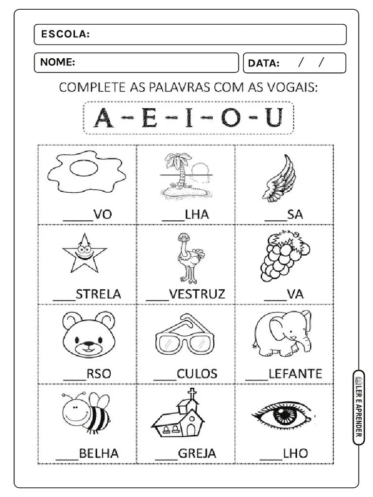 Atividades De Alfabetizacao PDF | PDF