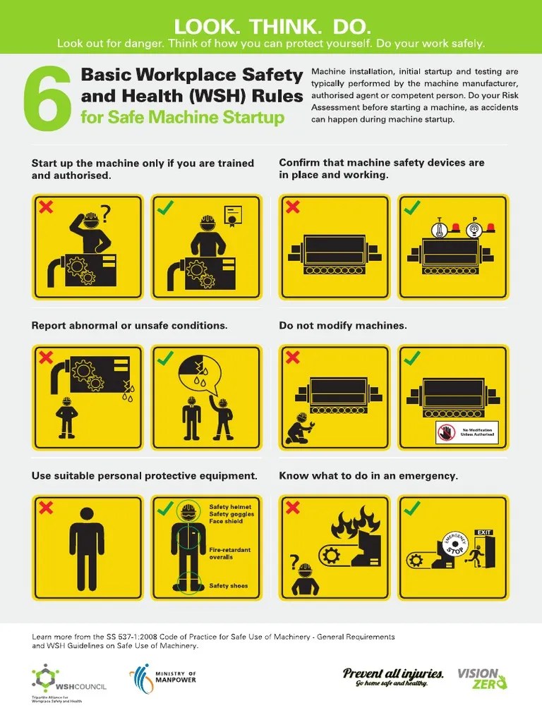 6 Basic Workplace Safety And Health WSH Rules For Safe Machine Startup ...