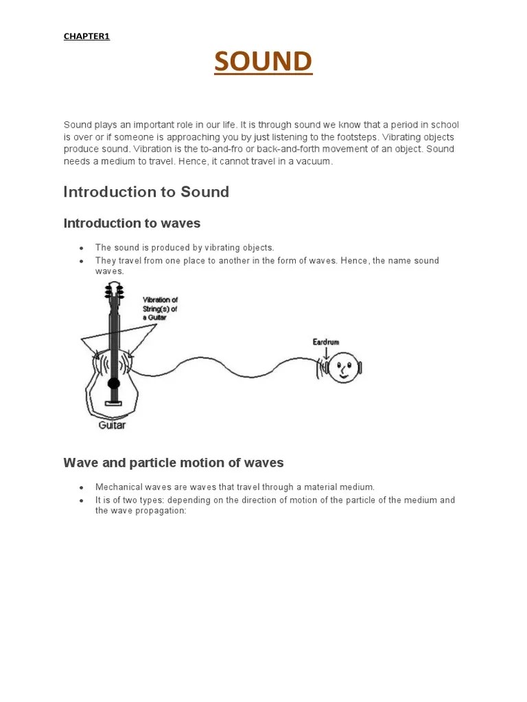 Chapter 1 Physics Sound - Handwritten | PDF | Sound | Hearing