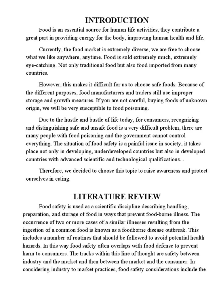 INTRODUCTION | PDF | Food Safety | Foodborne Illness