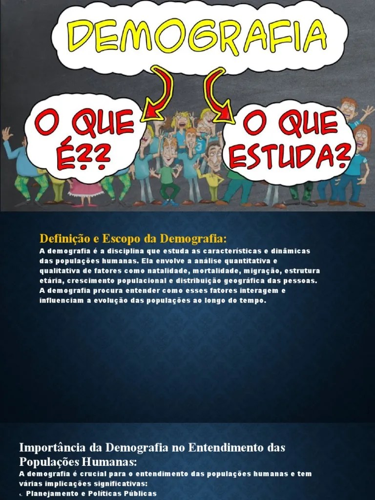 Demografia Slides | PDF | População Mundial | Crescimento Populacional