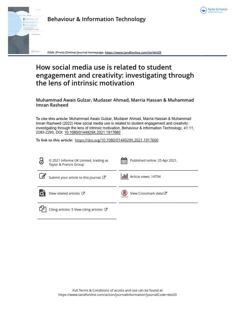 How Social Media Use Is Related To Student Engagement And Creativity ...