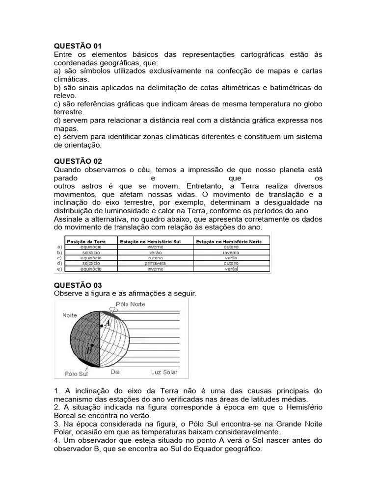 1º Ano-Geografia - Gian | PDF | Terra | Longitude