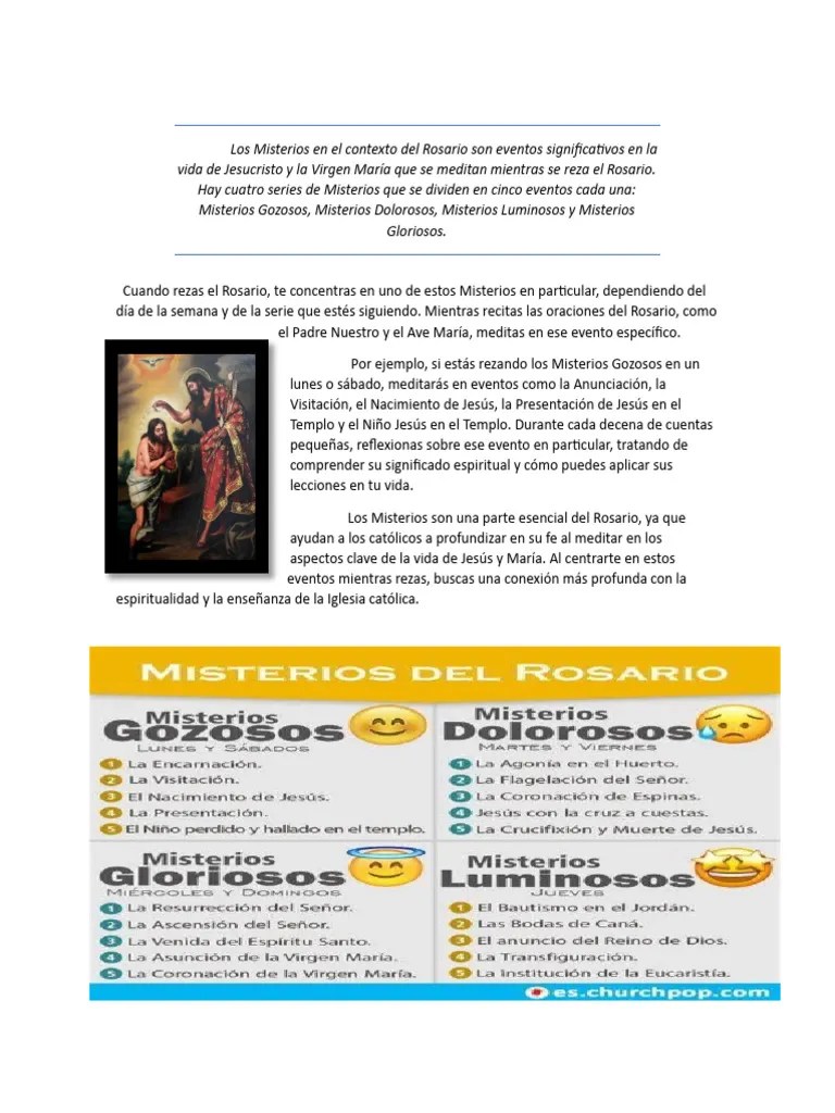 Los Cuatros Misterios Y Eventos. Rezo - Iglesia Catolica. | PDF ...
