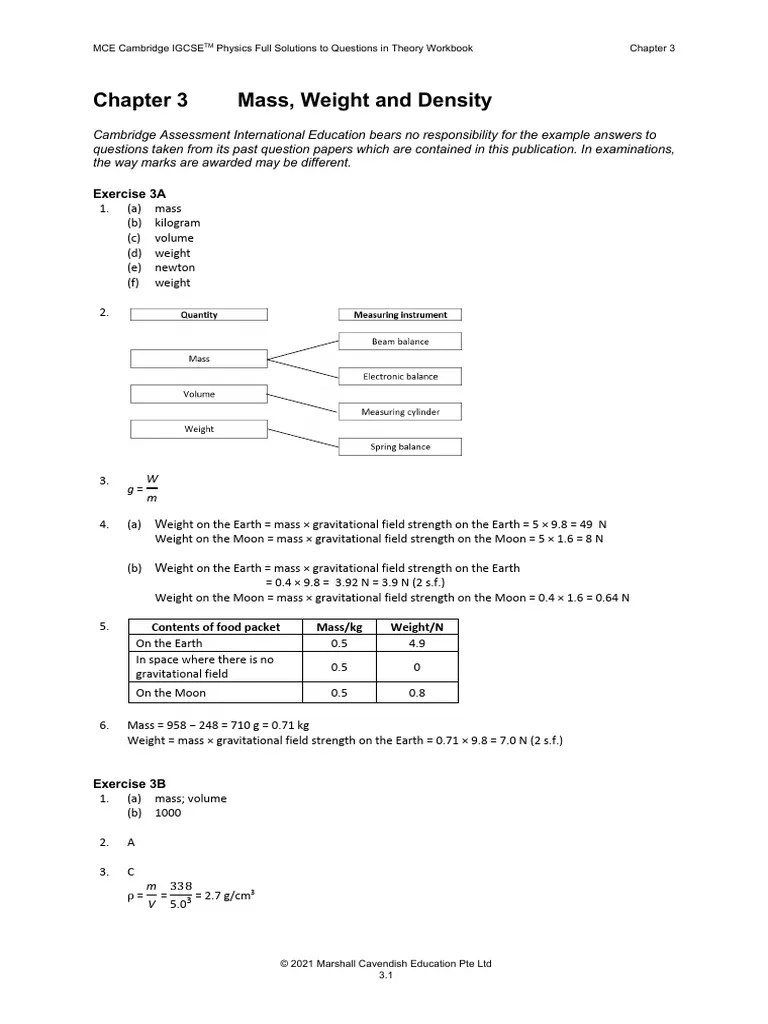 MCE IGCSE Physics TWB C03 - Full Solutions | Download Free PDF ...