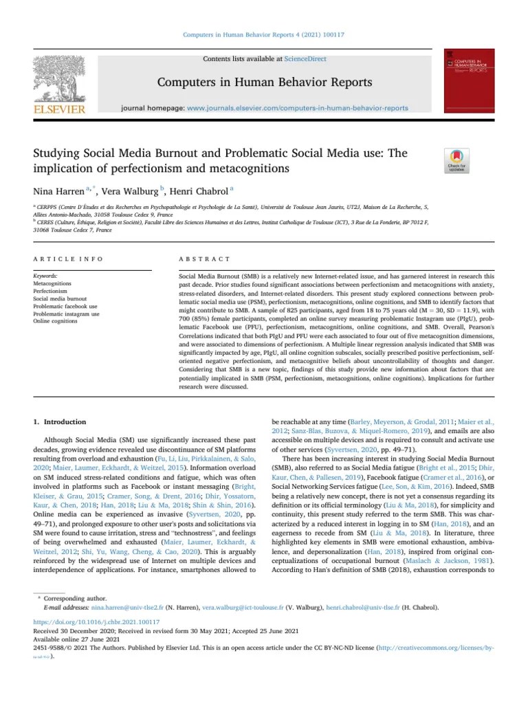 Studying Social Media Burnout & Problematic Social Media Use | Download ...