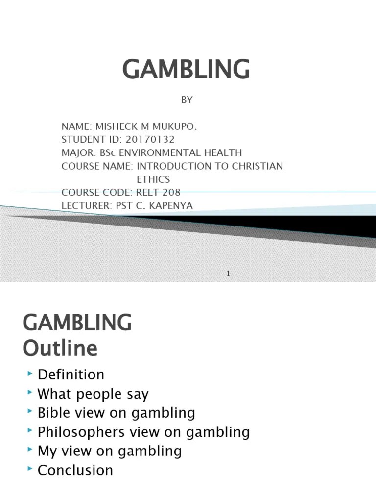 Christian Ethics GAMBLING PPT | PDF