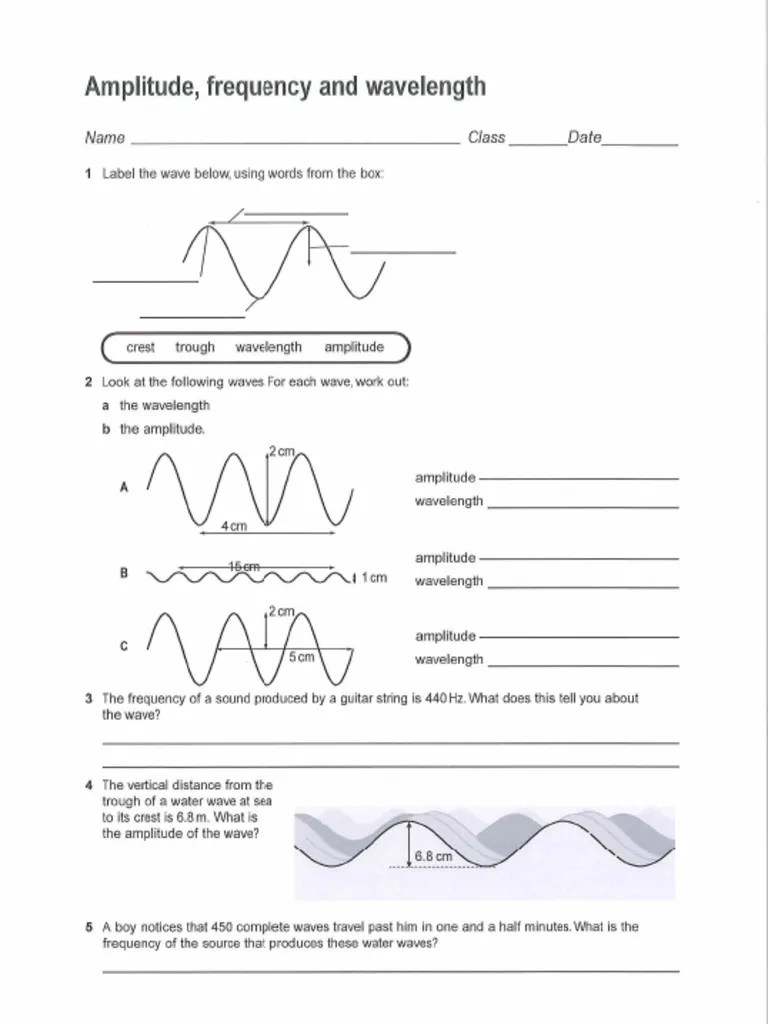 Amplitude, Frequency And Wavelength | PDF